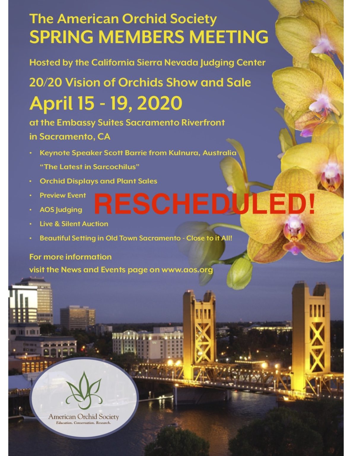 2020 AOS Spring Members Meeting – California Sierra Nevada Judging Center